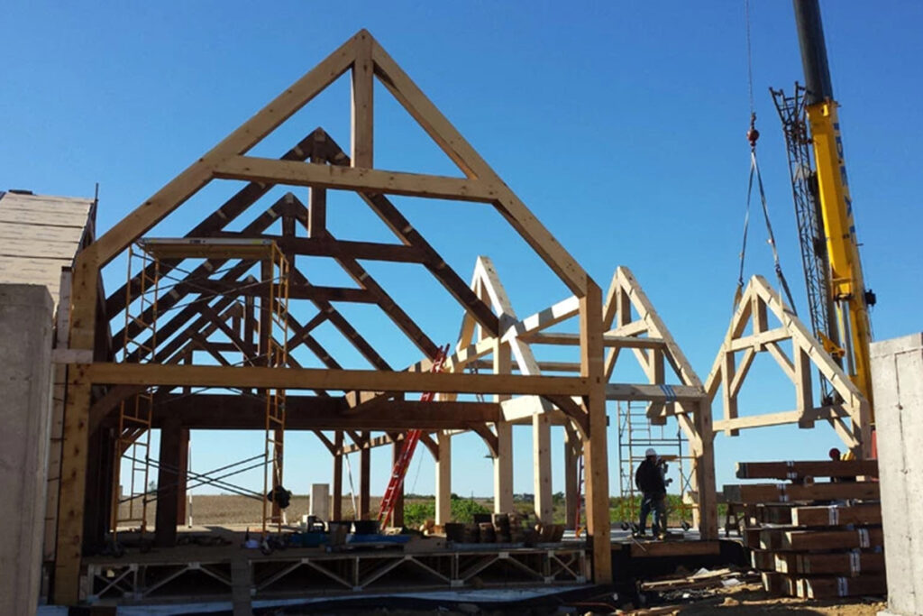 Mt. Horeb, WI | White Pine Trusses | Custom Timber Frames