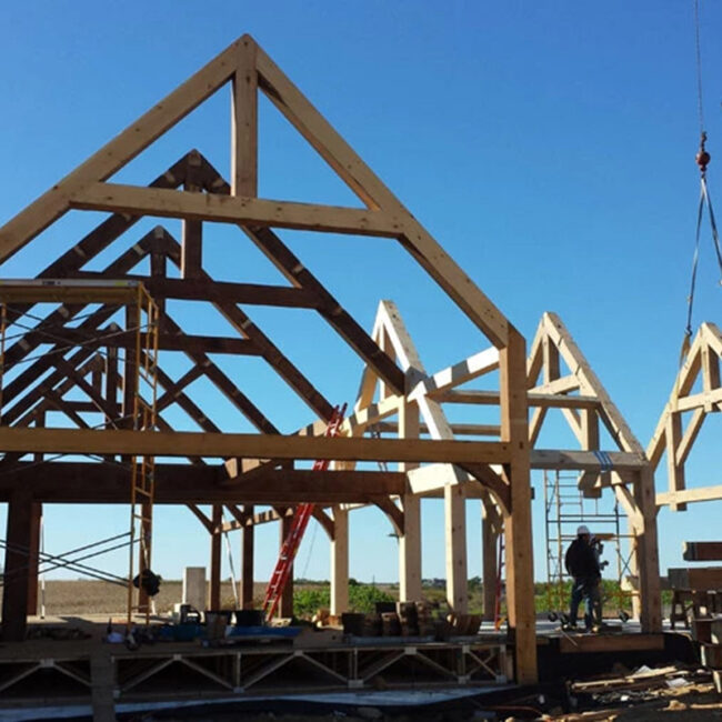 Mt. Horeb, WI | White Pine Trusses | Custom Timber Frames