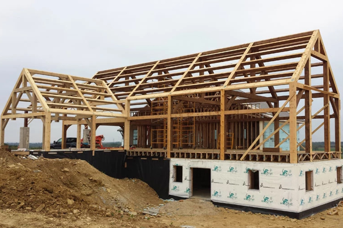 Mt. Horeb, WI | White Pine Trusses | Custom Timber Frames