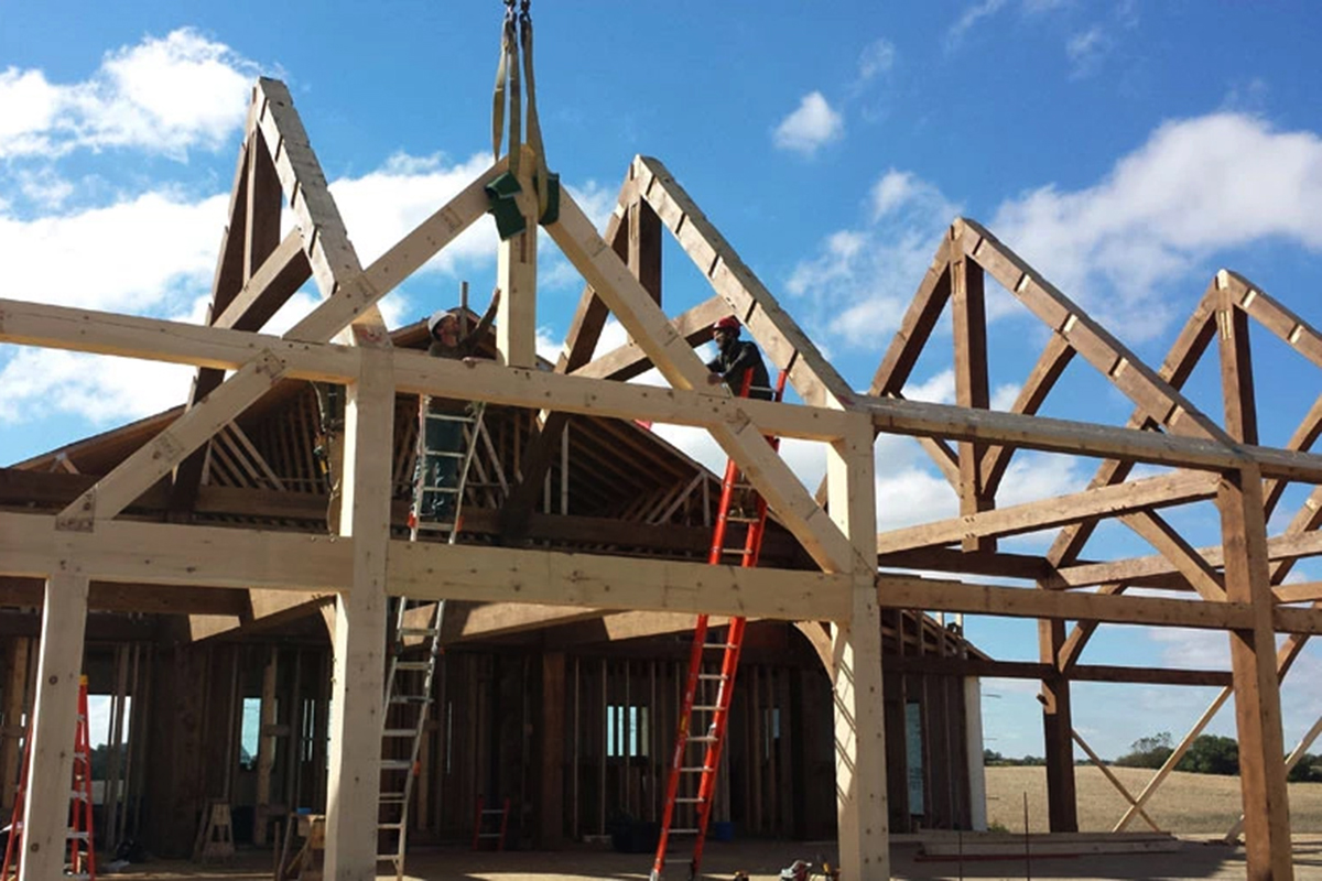 Mt. Horeb, WI | White Pine Trusses | Custom Timber Frames